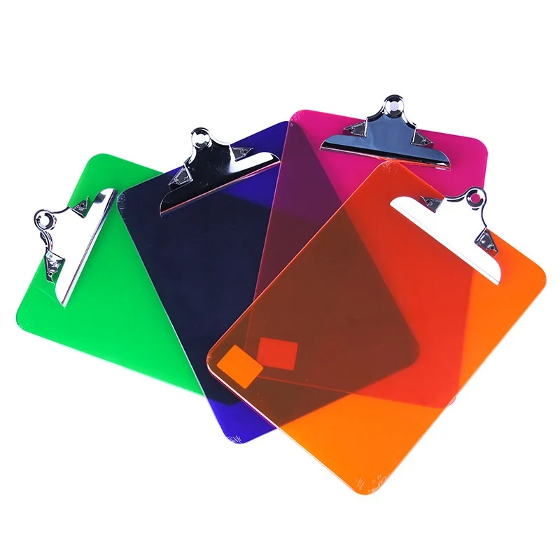 Plastic Mini Clipboard Transparent Color Letter Low Profile Clip ...
