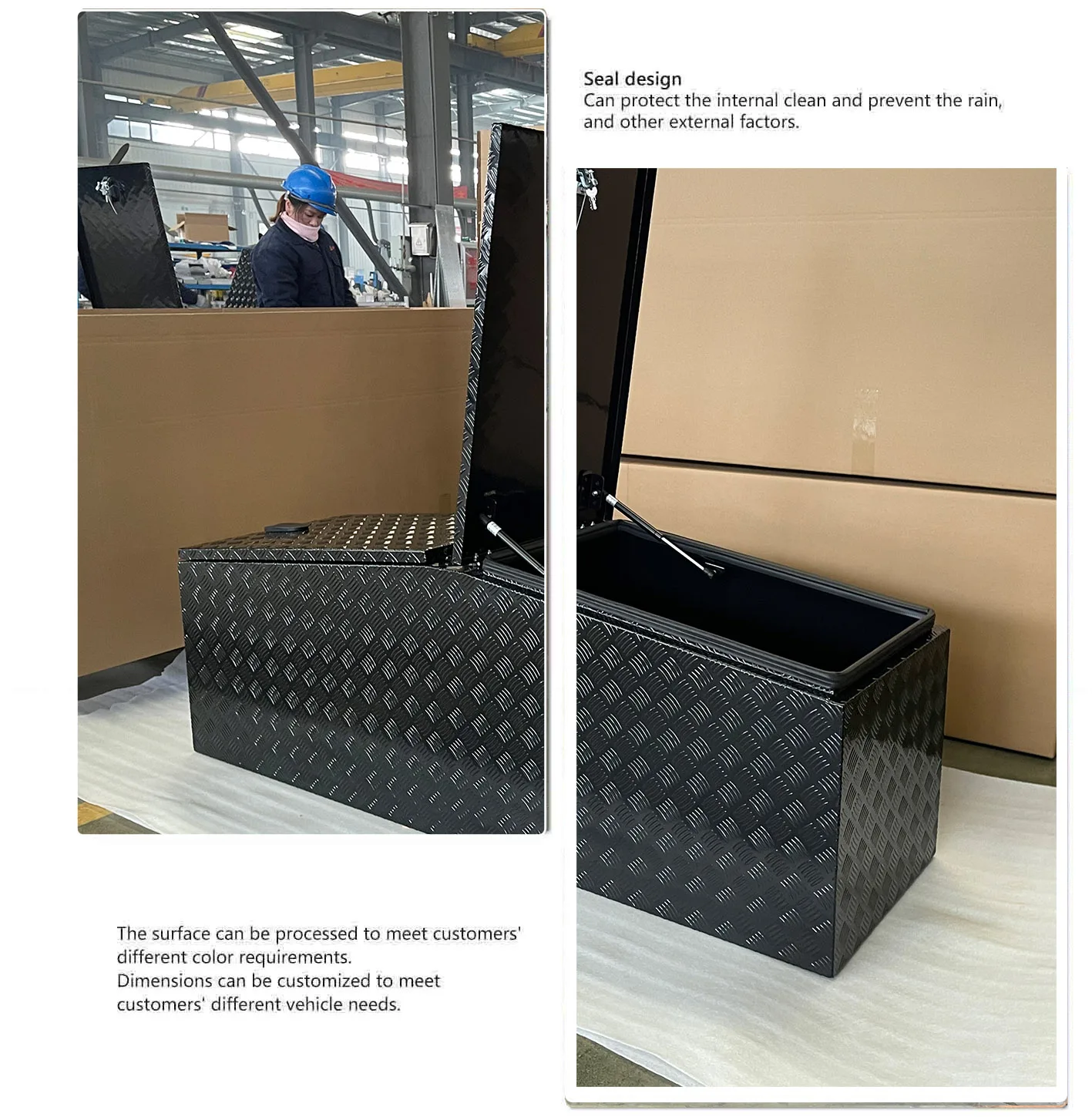 Aluminium Checker Sloped Top Cross Deck Dual 2 Lid Ute Tool Box 4 Your ...