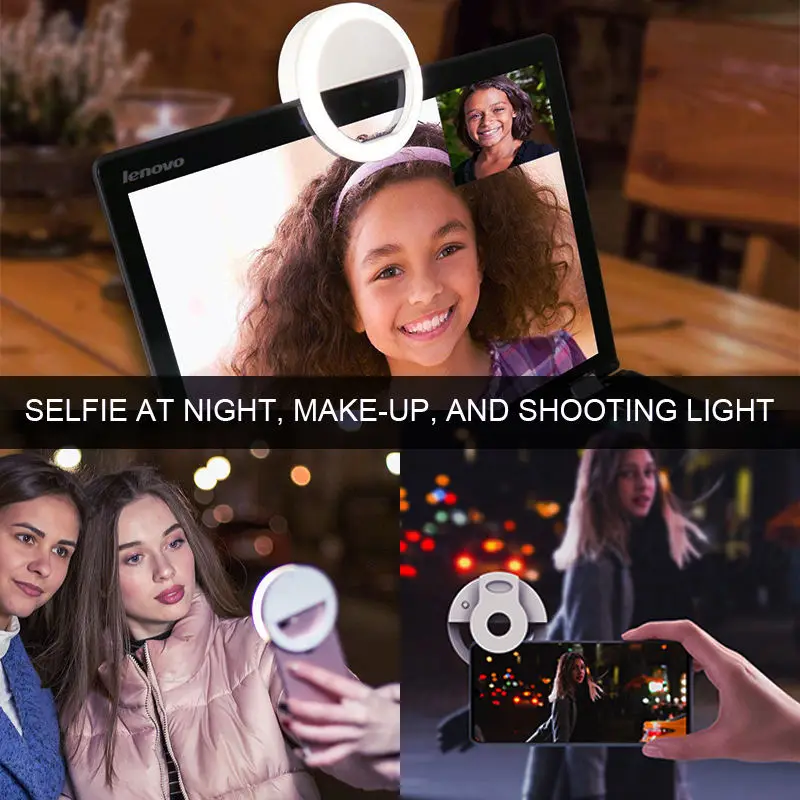 Cell Phone Selfie Lights Clip On Phone 3 Level Brightness Selfie Light ...