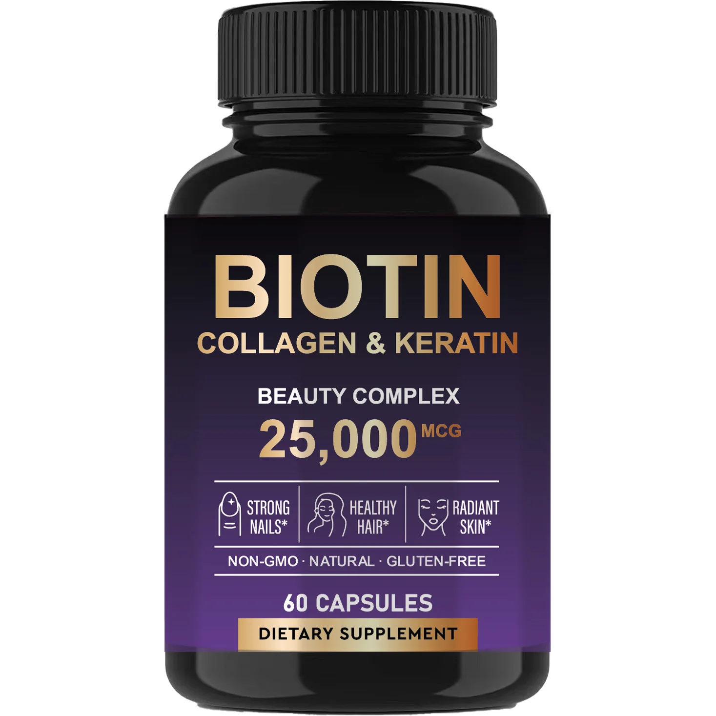 Biotin Collagen & Keratin Capsules Complex 25000 Mcg Adult & Teen ...