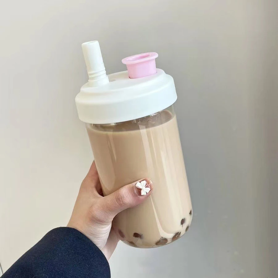 Custom Clear Glass Boba Tea Cup - 500ml Reusable Cup