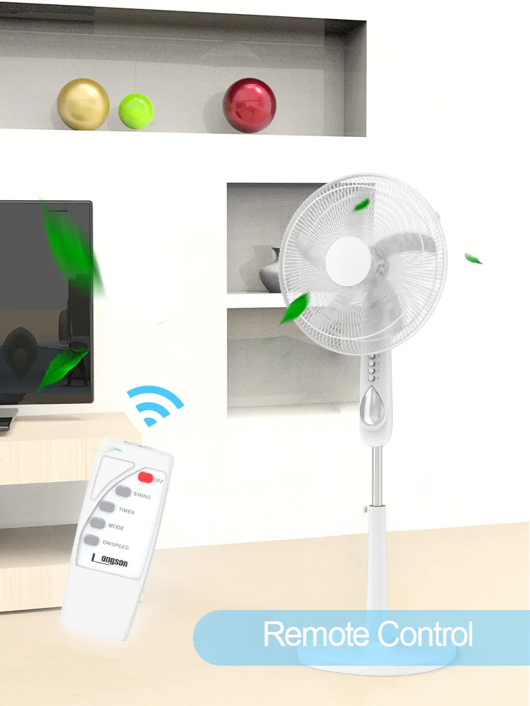 Longson Remote Control Rechargeable,Fan With Led Light,16 Inch Solor ...