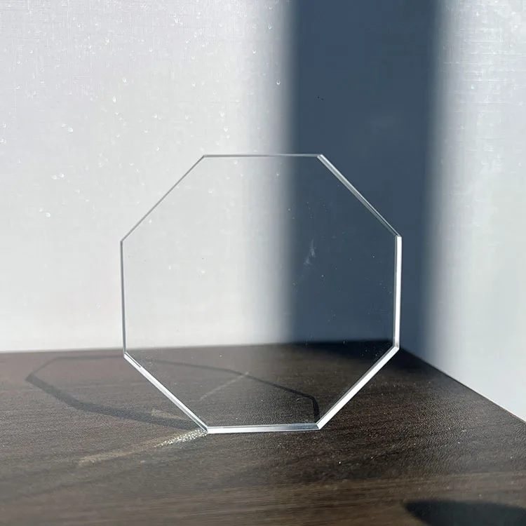 Promotional Clear octagon shape Crystal disc paperweight Coaster MH ...