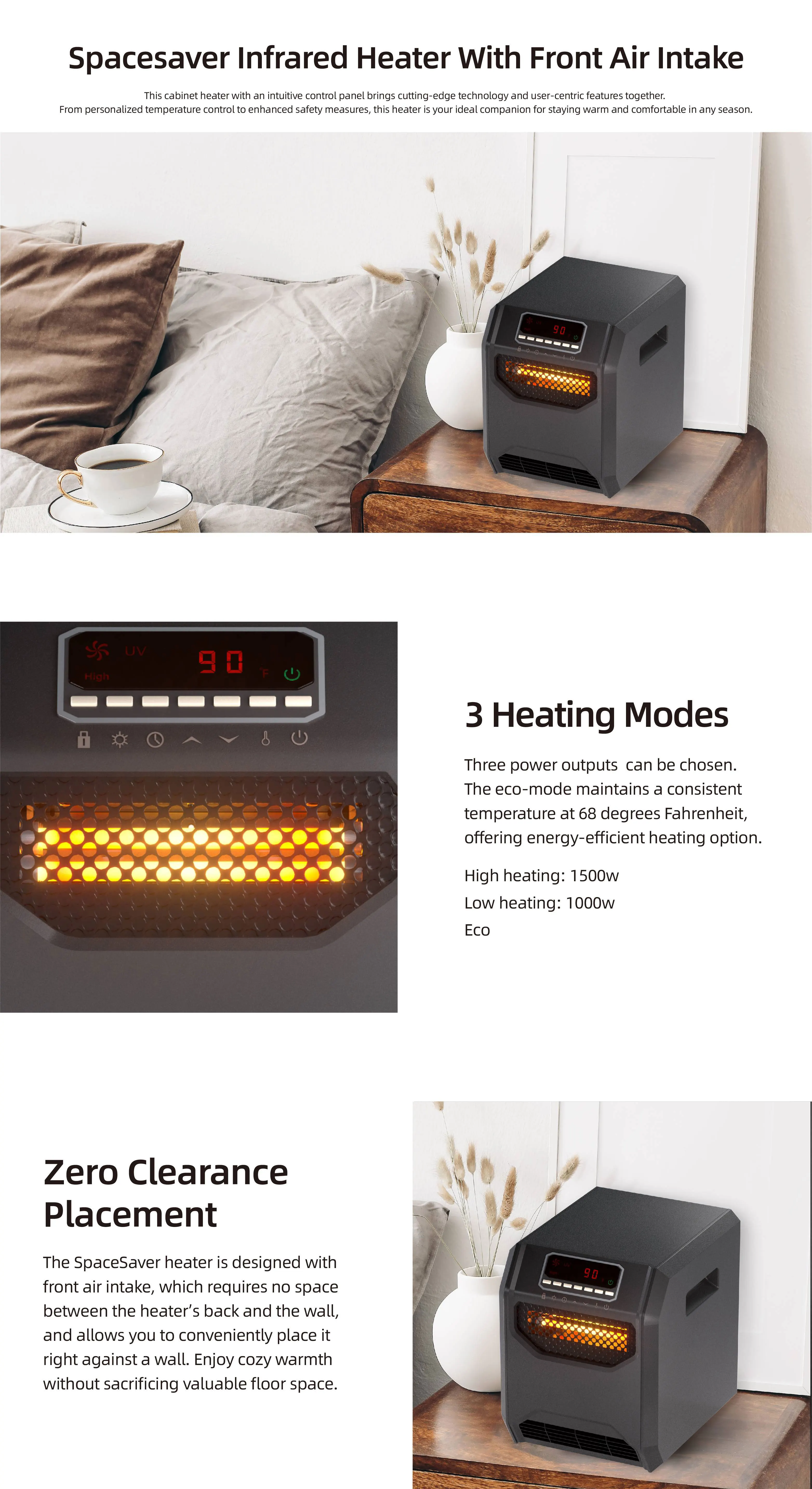 CTUVus 1000W 1500W Fast Heating Indoor Heating Warmer Air Heating ...