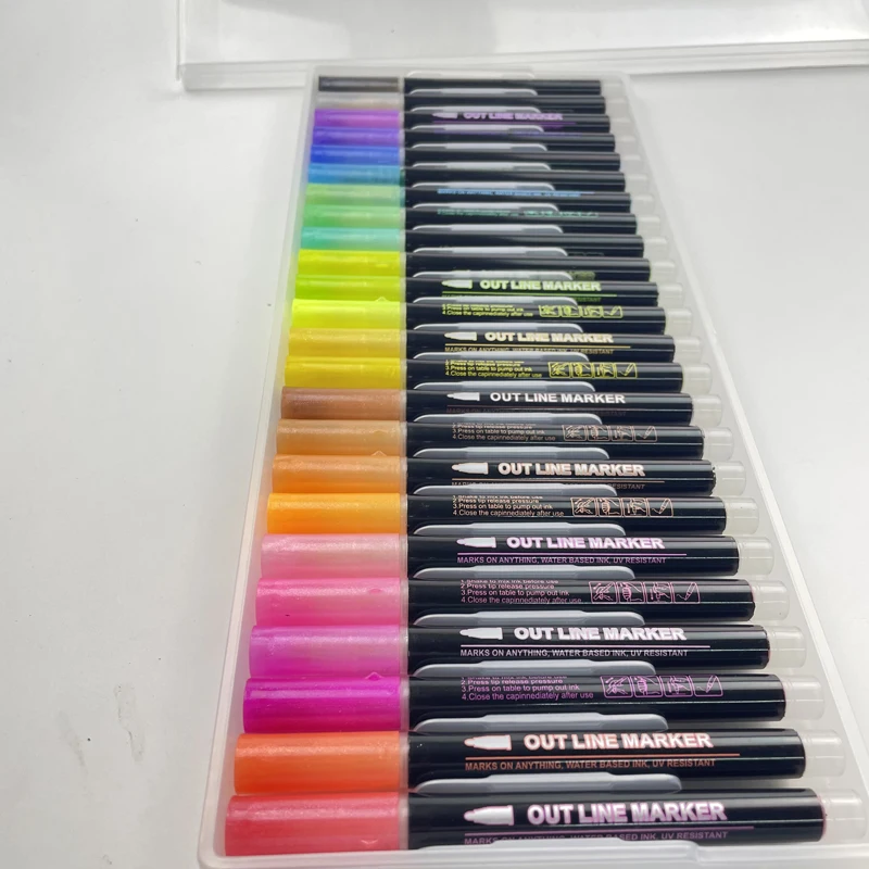 Gift Card Metallic Double Line Marker Pen Writing Drawing Permanent ...