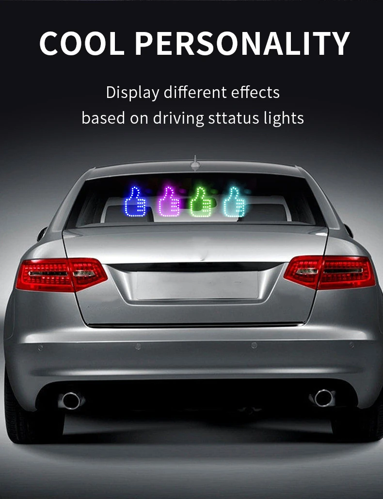 Funny Car Finger Light With Remote Road Rage Signs Middle Gesture Hand ...