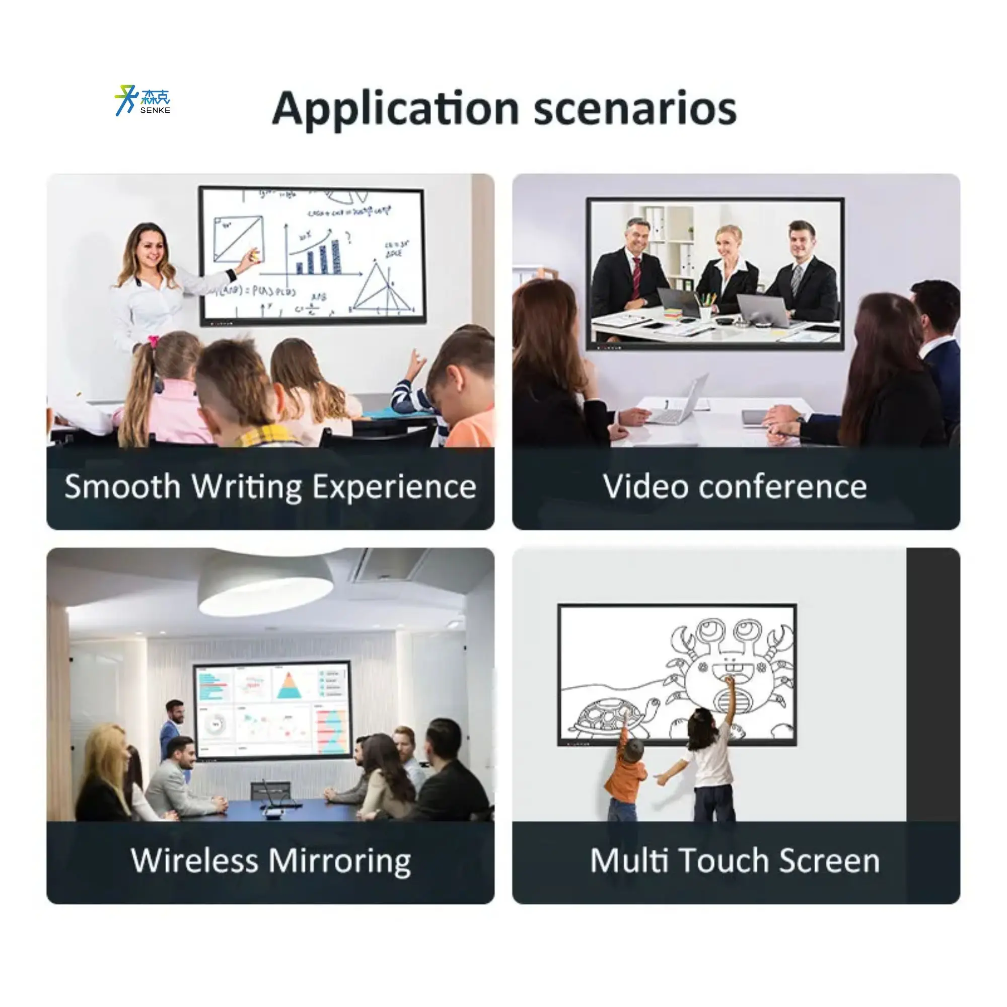 Senke Interactive Whiteboard - 65 Inch Digital Touch All in One PC