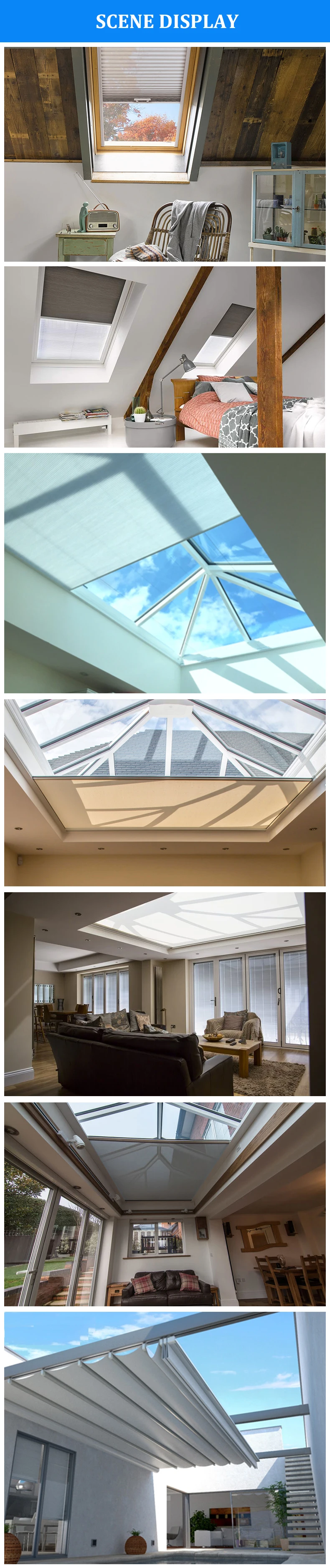 Electric Remote Control Skylight Blinds by Graceblinds