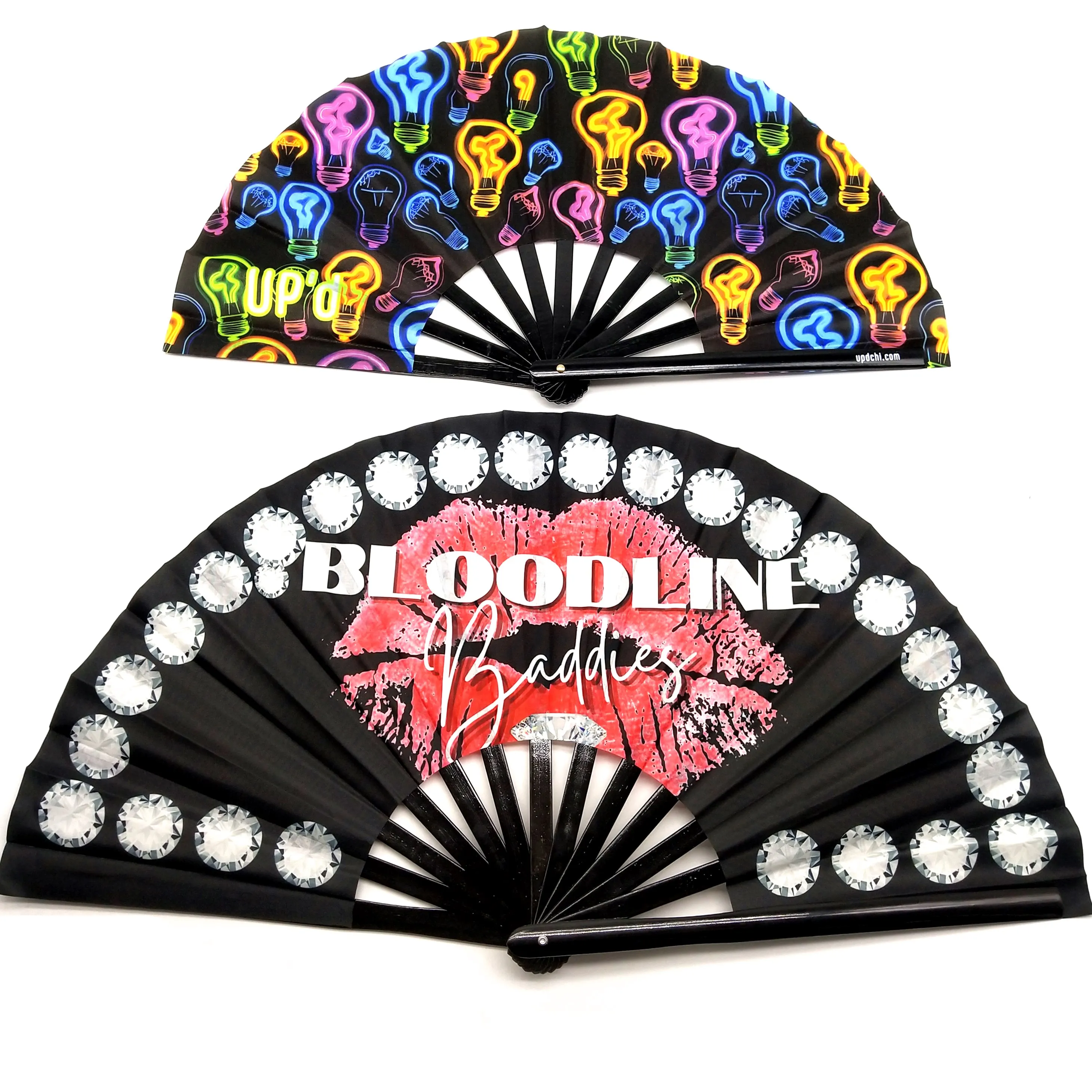 Wholesale Custom Logo Printed Hand Held Fans - Wood Bamboo