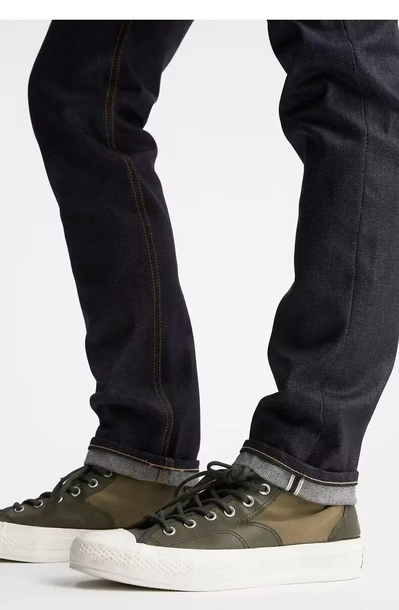 100% Cotton Raw Denim Selvedge Jeans for Men - Vintage