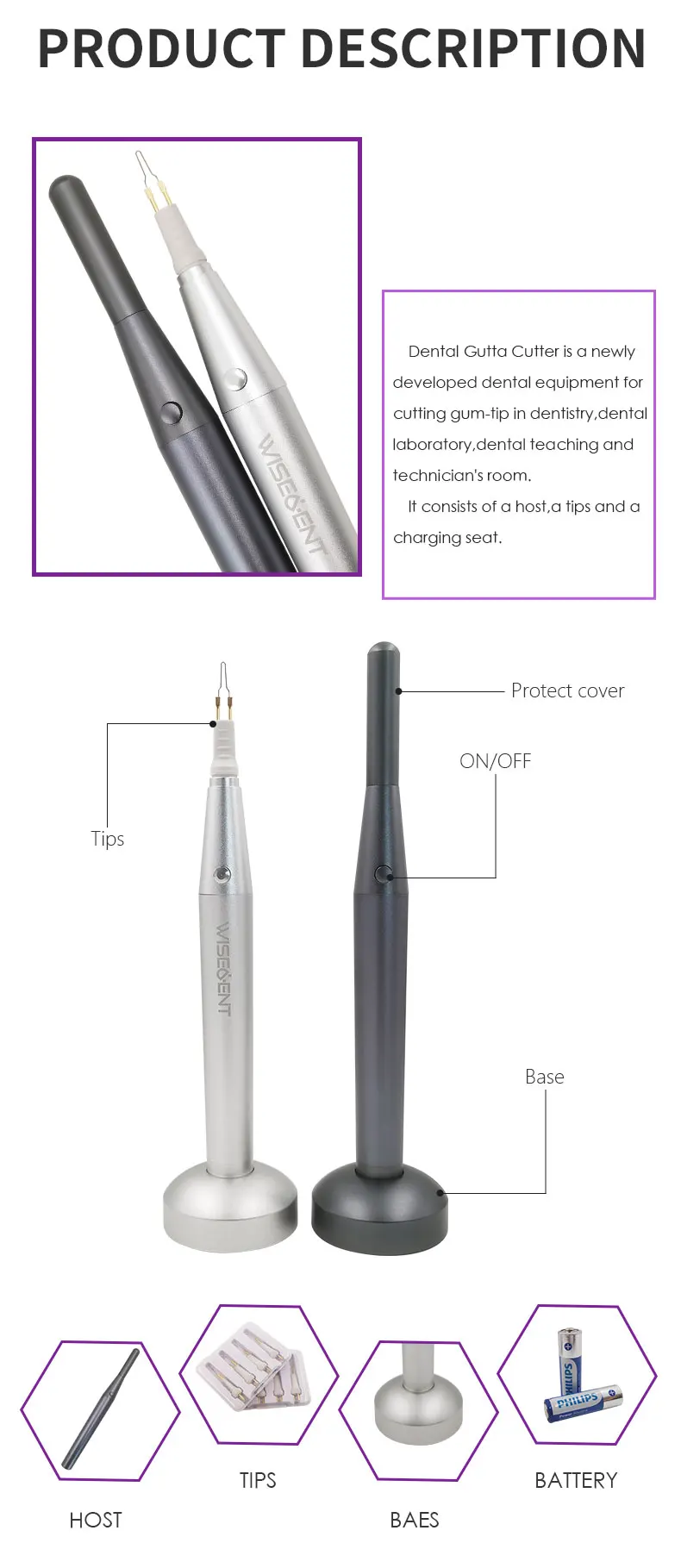 Aluminum New Gutta Percha Cutter - Wisedent Dental Equipment