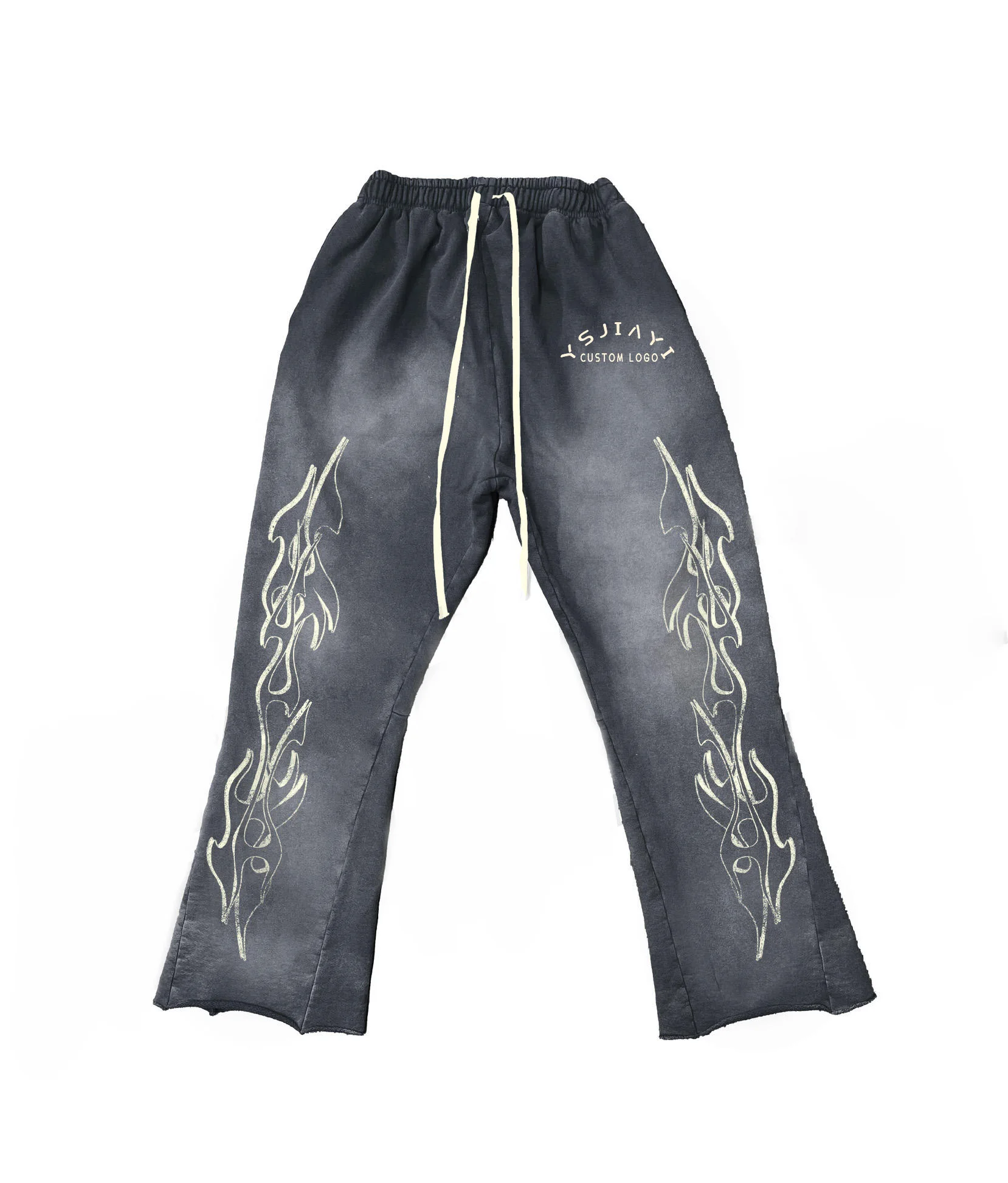 Custom Streetwear 100% Cotton French Terry Vintage Print Distressed ...