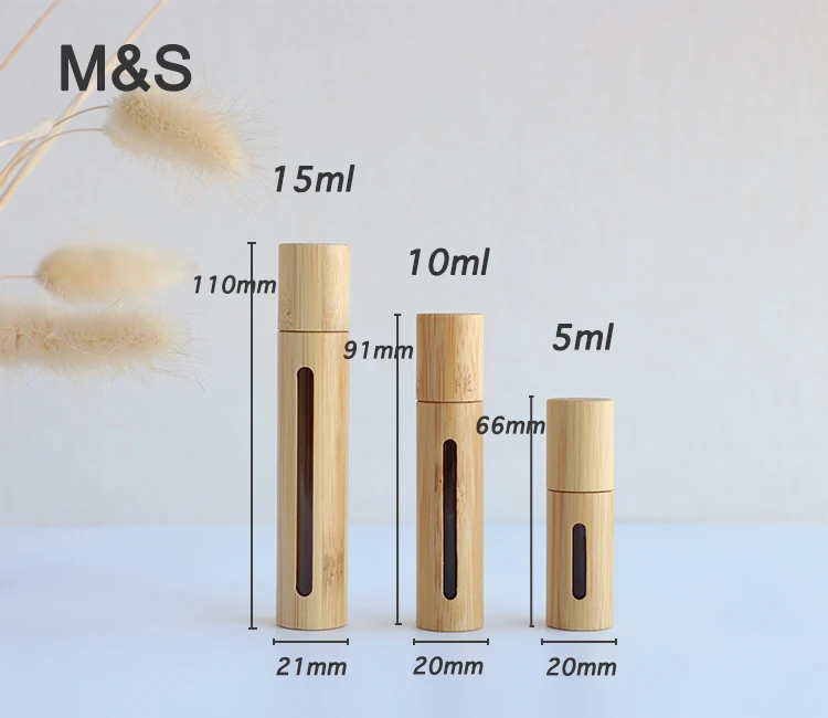 Bamboo Shell Glass Roll On Bottle For Essential Oils With Stainless Steel Roller Ball - Buy ...