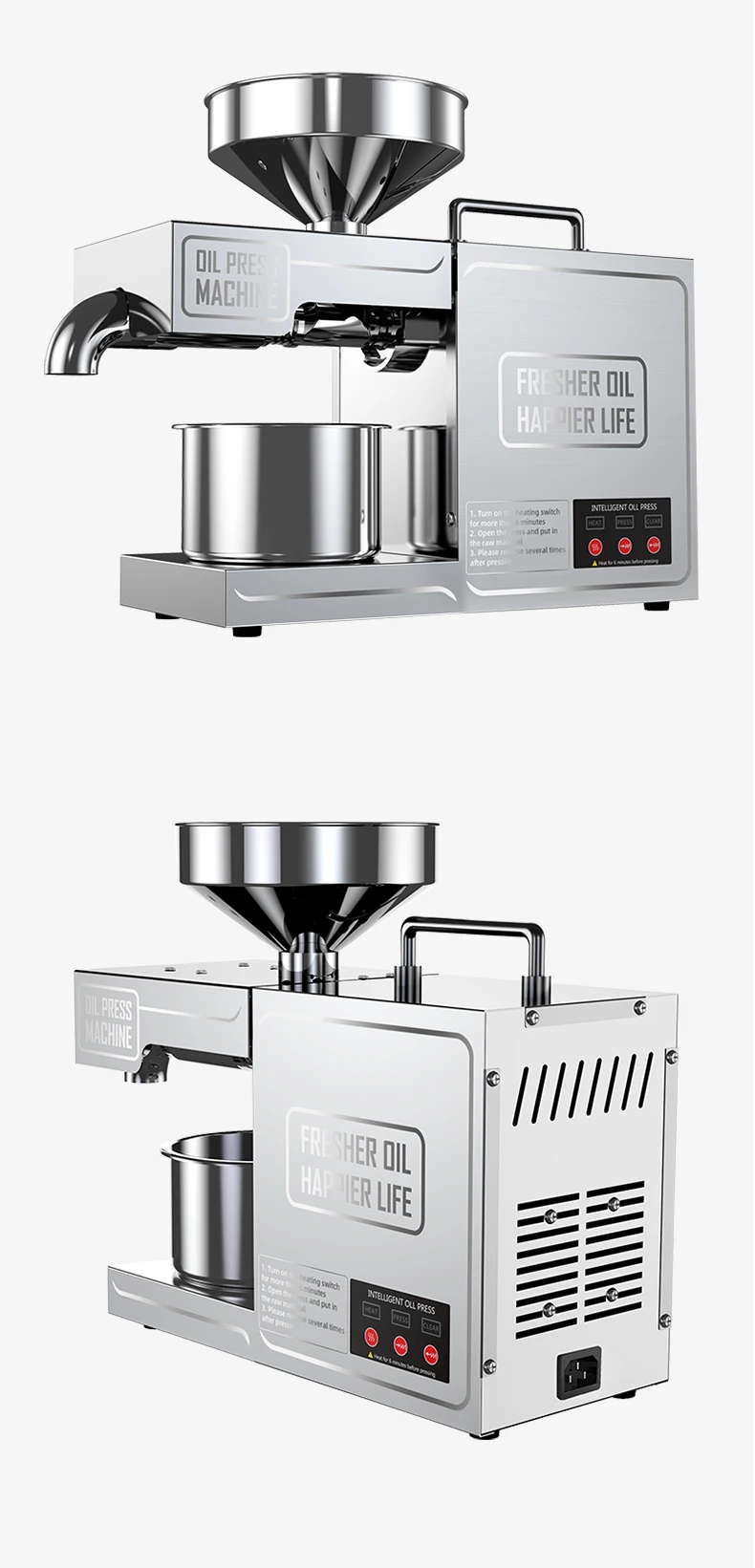 Mini Oil Press Machine for Cold Pressed Sesame & Sunflower Oil ...