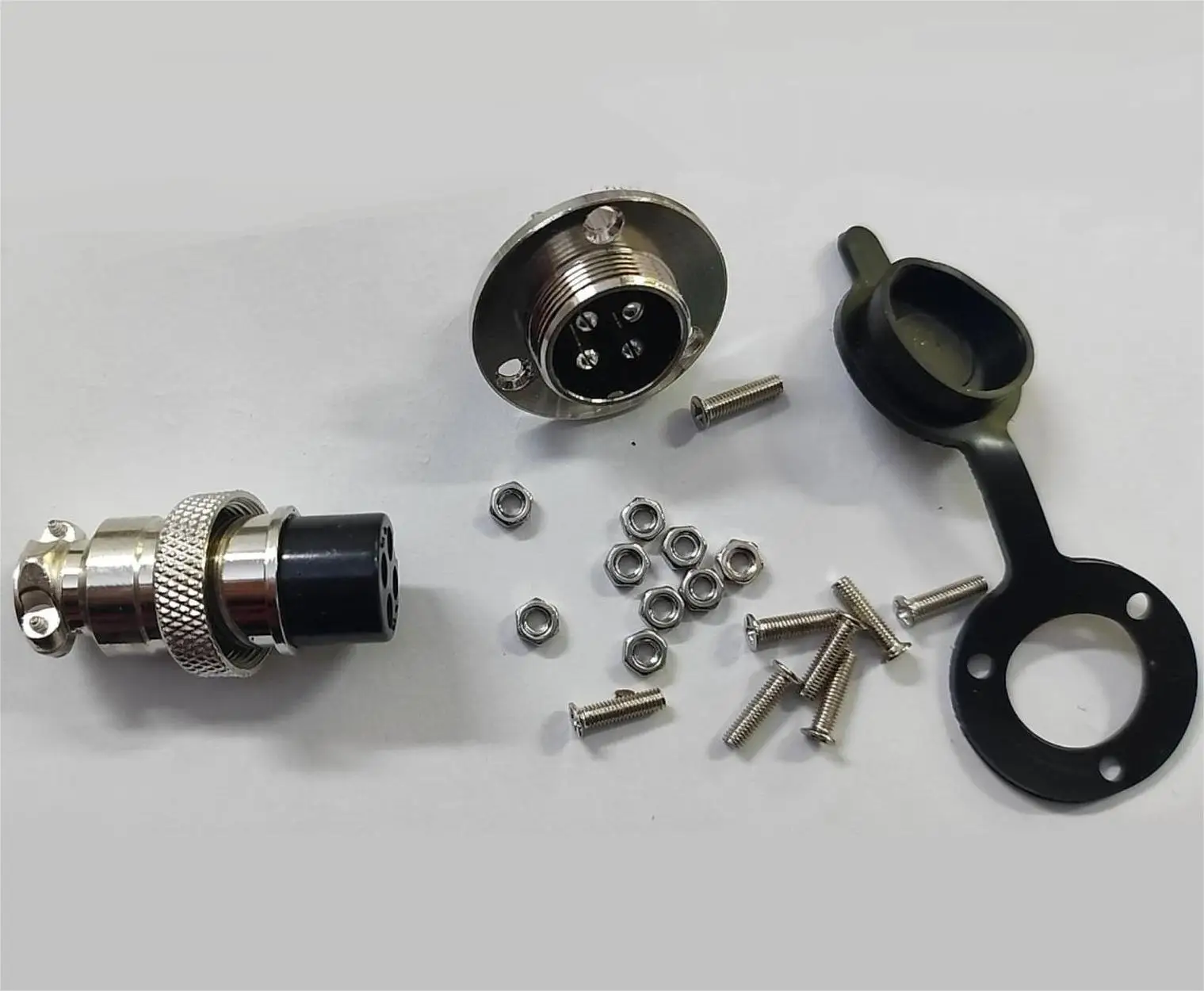 Gx20-4p Flange Circular Socket Docking With Wire Plug Socket 4pin Metal Circular Gx20 Aviation ...