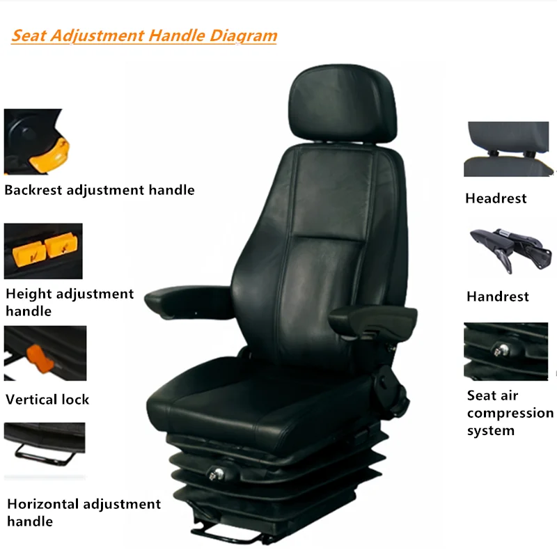 Luxury Air Suspension Truck Driver Seats - Heavy Duty Comfort