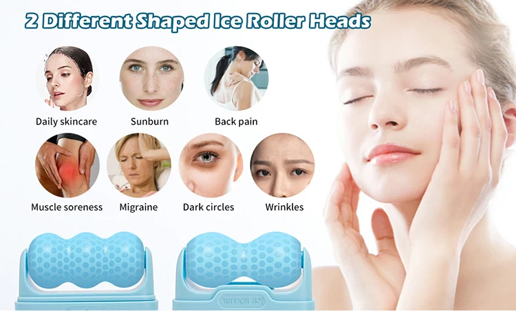 2 In 1 Dual Heads V Shaped W Shaped Ice Roller Silicone Ice Globes ...