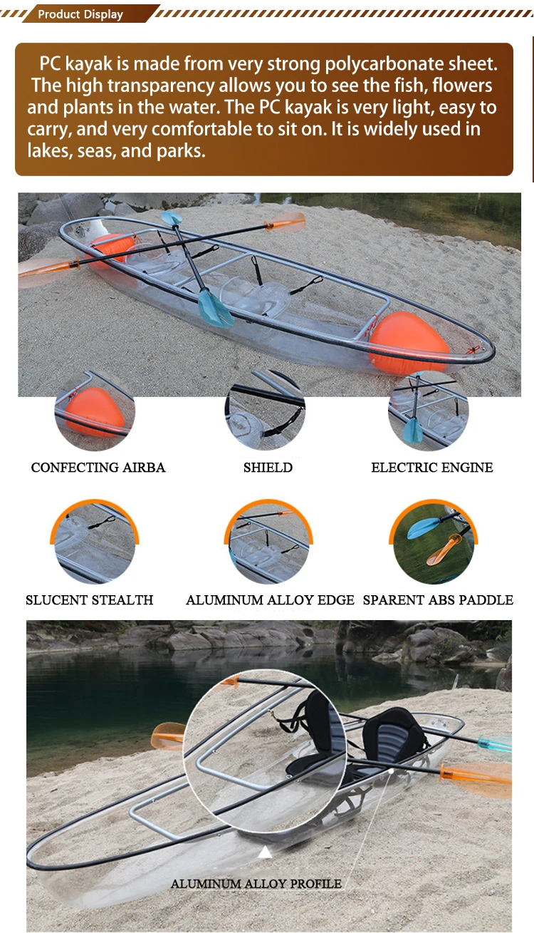 11 Feet Transparent Kayak - Durable & Fun Watercraft