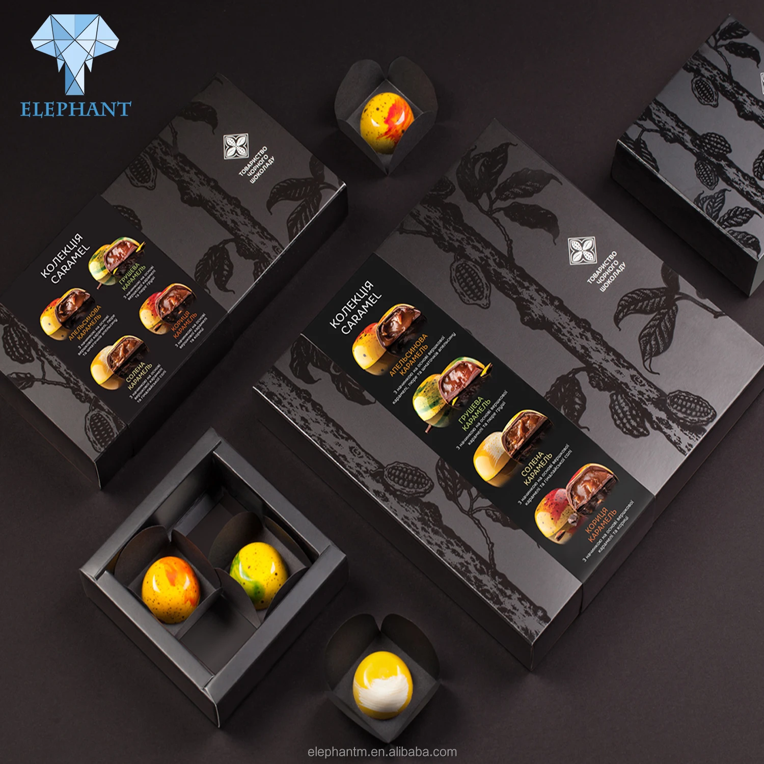 Custom Black Card Sliding Drawer Sushi Dessert Cookie Chocolate Food ...