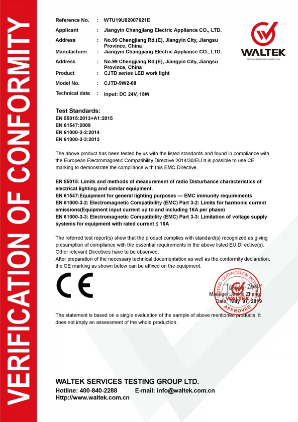 CJTD Series 8W LED Work Lights for Forklift & Truck DC12V/DC24V Car ...