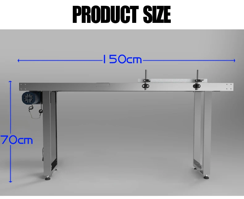 Stainless Steel Motorized Speed Adjustable Conveyor Pvc Rubber Belt ...