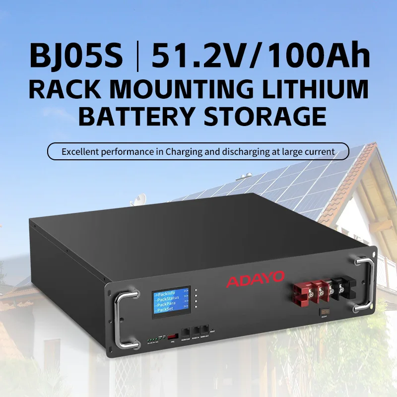 ADAYO 5.12kwh Stacked Lifepo4 Battery Pack for Solar Power