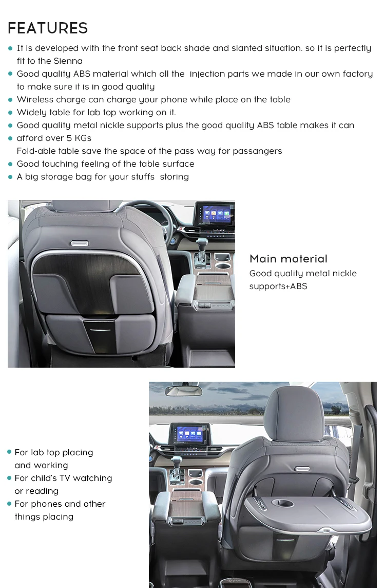 Multifunctional 12v Car Laptop Table Car Folding Table For Toyota ...