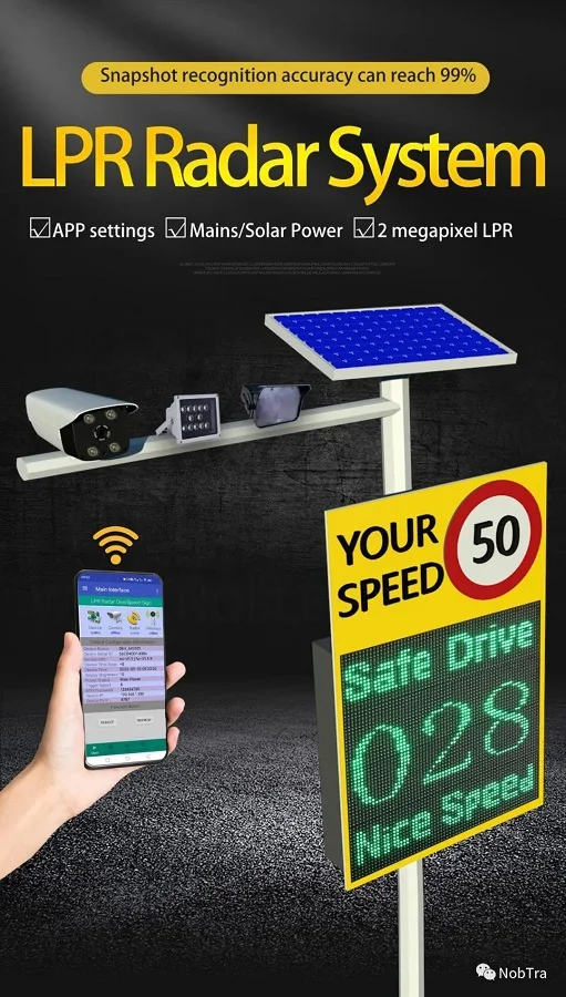 Waterproof Radar Speed Sign with Camera Detector & LED Display - OEM