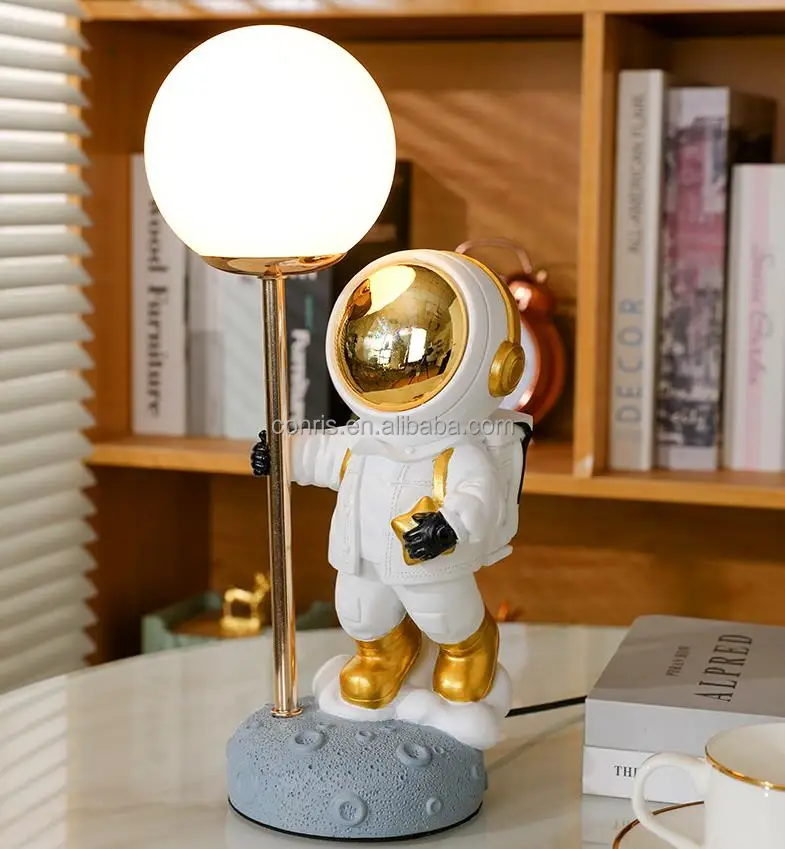 Custom Nordic Astronaut Sculpture Statue Night Light Table Lamps Home ...