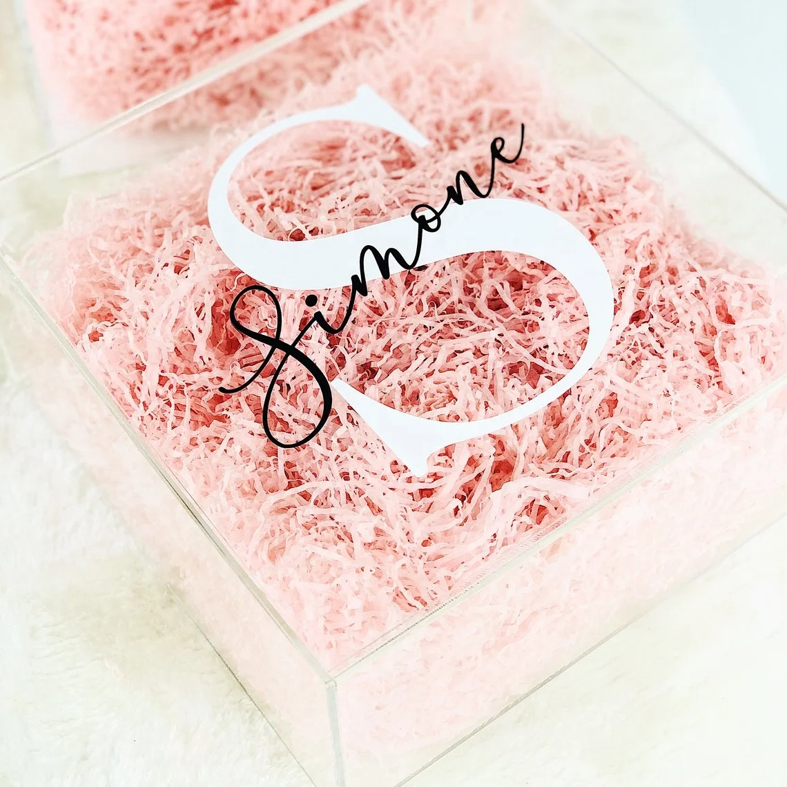 Personalised Large Clear Acrylic Keepsake Box - Perspex Gift Box