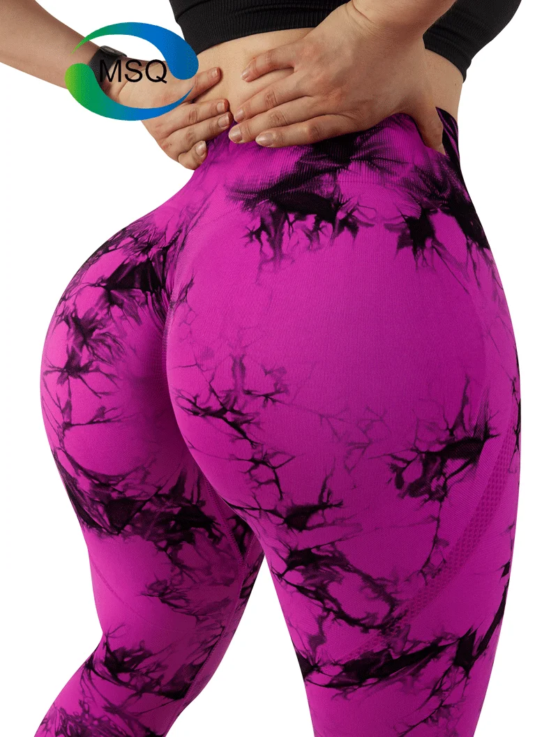 Yoga Wear Scrunch Butt Tie Dye Gym Leggings Fitness Workout Pants