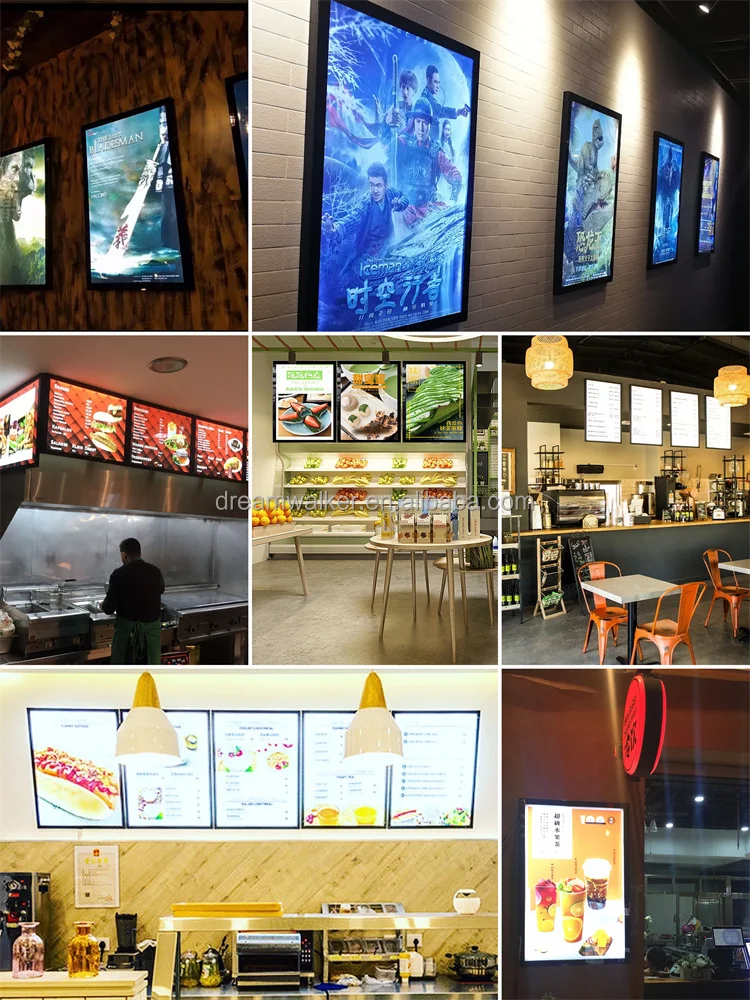 Customized Cinema Advertising LED Lighted Poster Frame 40x27