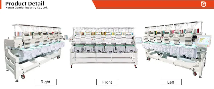 Auto 6 Head Embroidery Machine 9-15 Pin Maquina De Machines De Bordar 6 ...