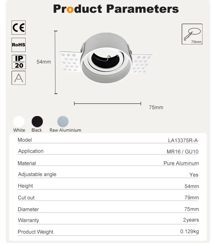 trimless recessed downlight
