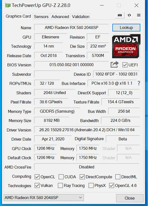 PCWINMAX Tarjetas De Video RX 580 8GB Gaming Graphics Card 8 GB Radeon ...