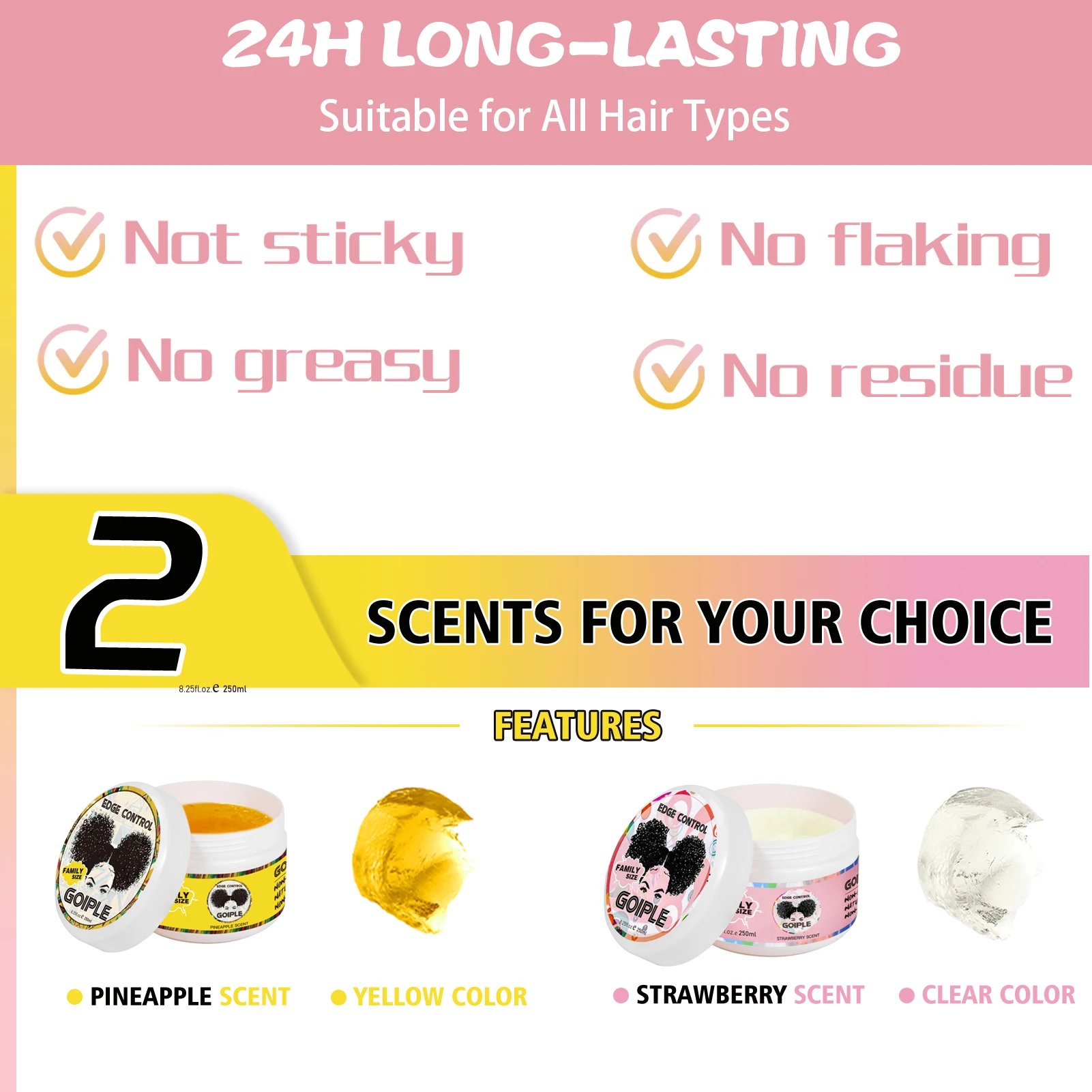 Private Label No Flaking Strong Hold 24 Hour Water-based Edge Stay Gel ...