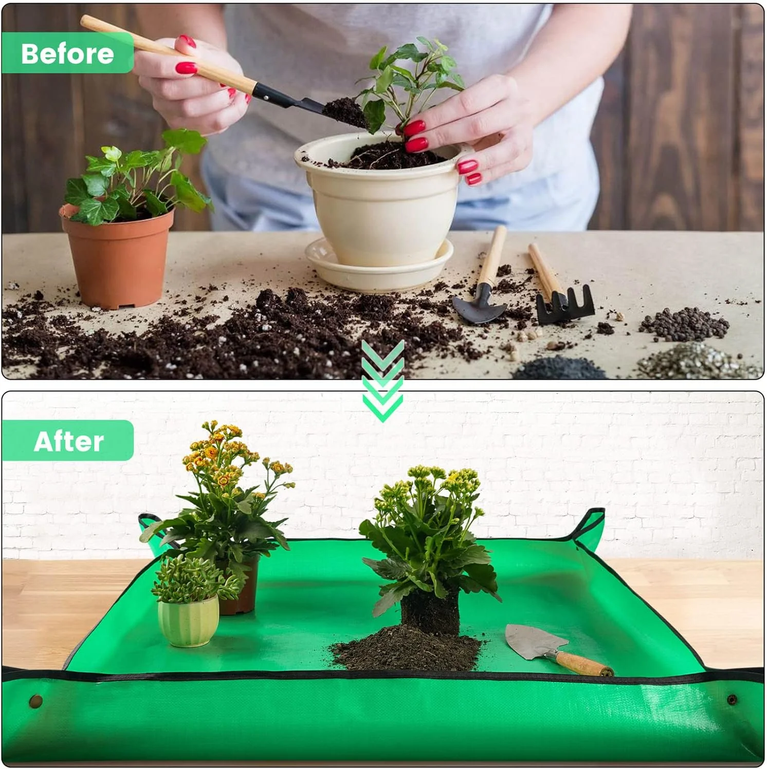 Waterproof Potting Mat for Indoor Plant Transplanting and Mess Control ...