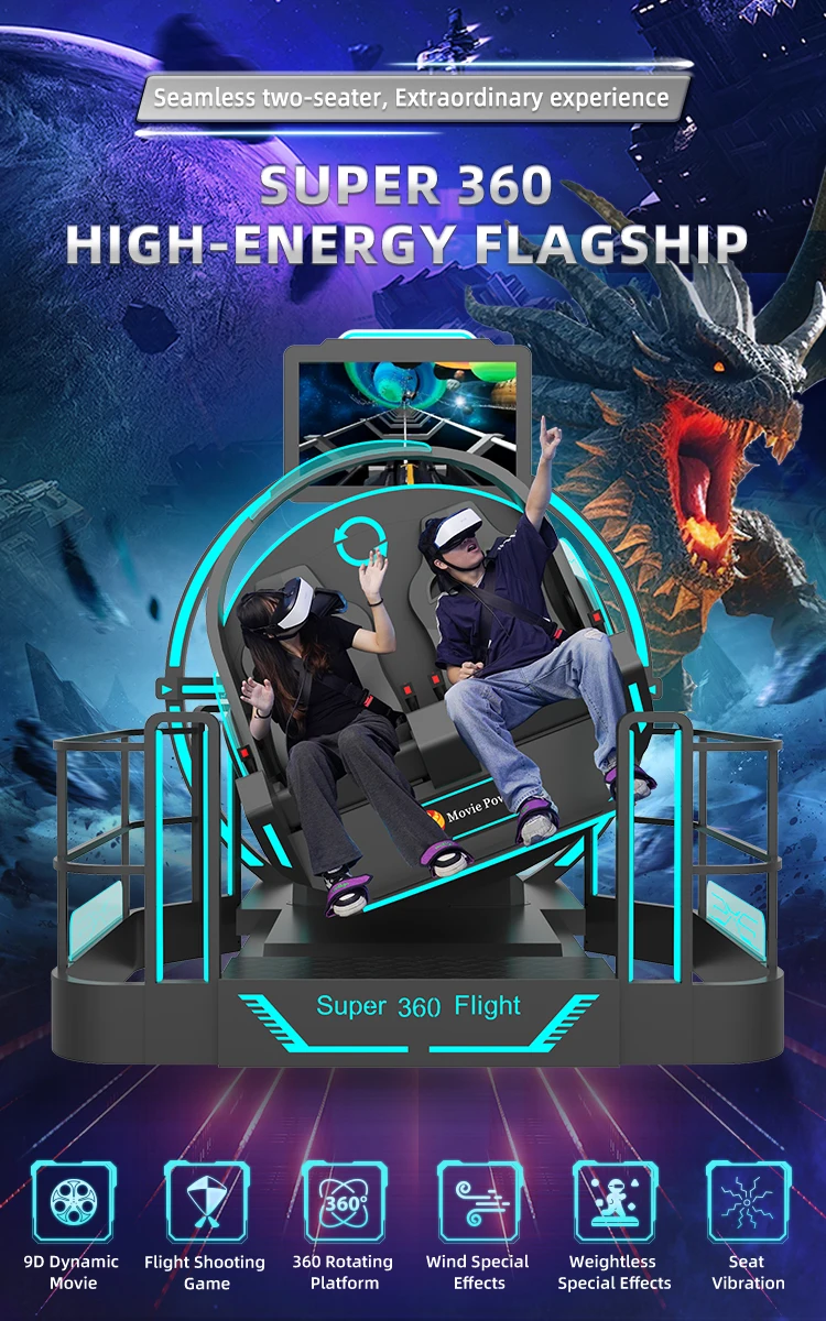 VR Roller Coaster 9D Simulator – 360° Flight Cinema for Commercial Game ...