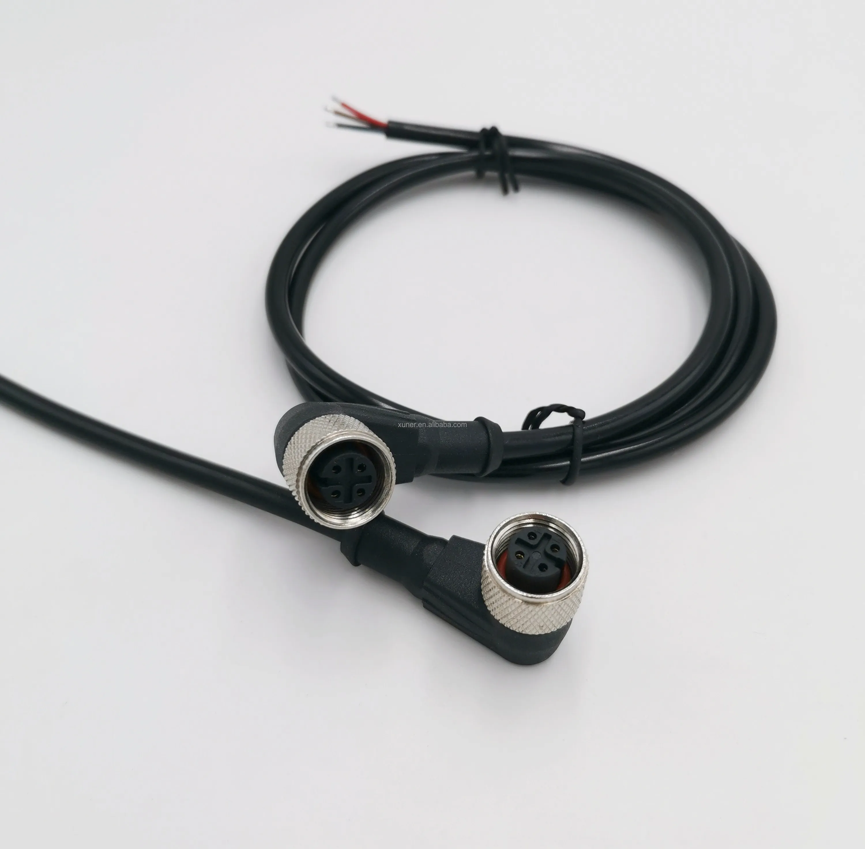 Towline Cable M12 4pin Bent Female Connector Waterproof Aviation Cable ...