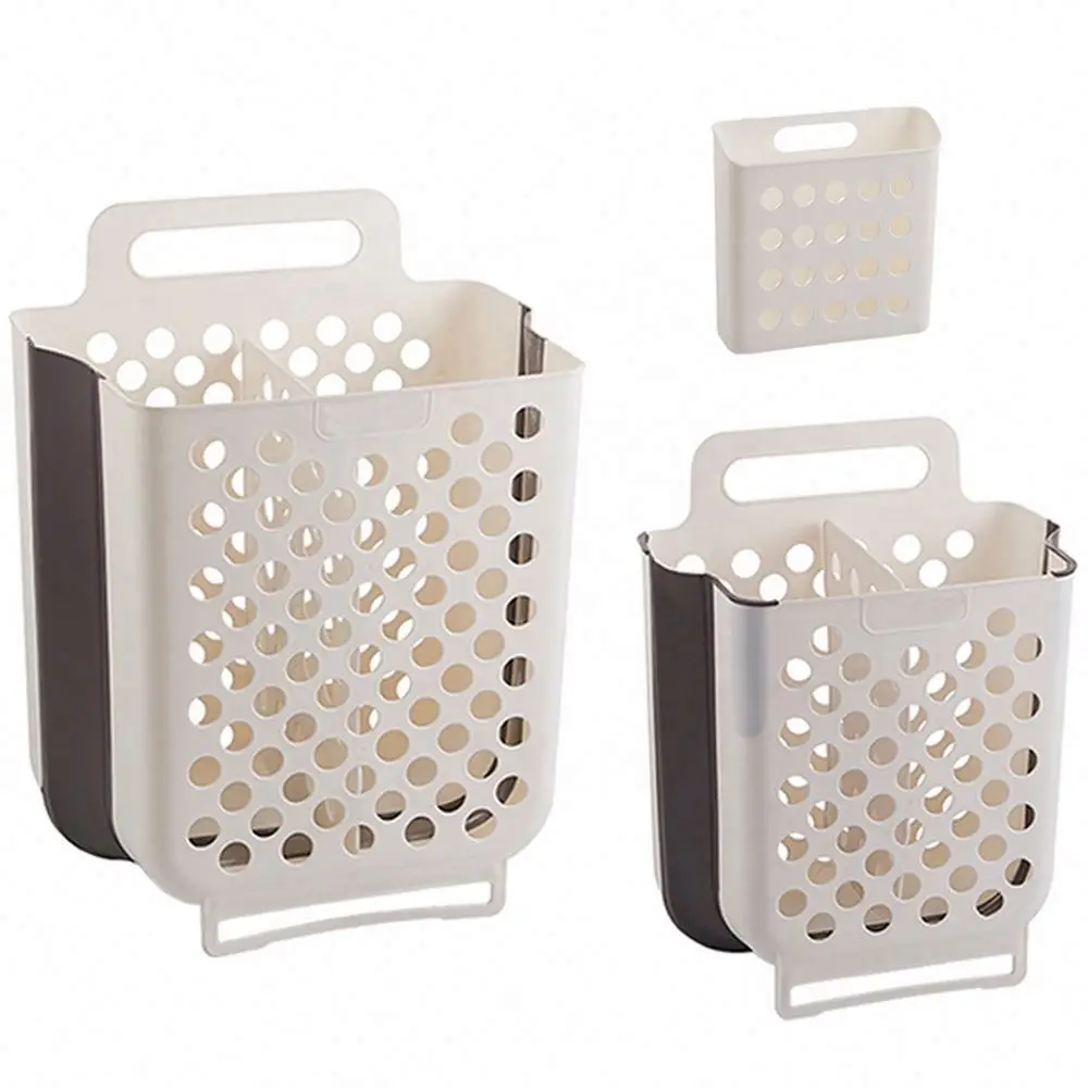 Plastic Wall Mounted Folding Dirty Laundry Storage Basket Colapsable ...