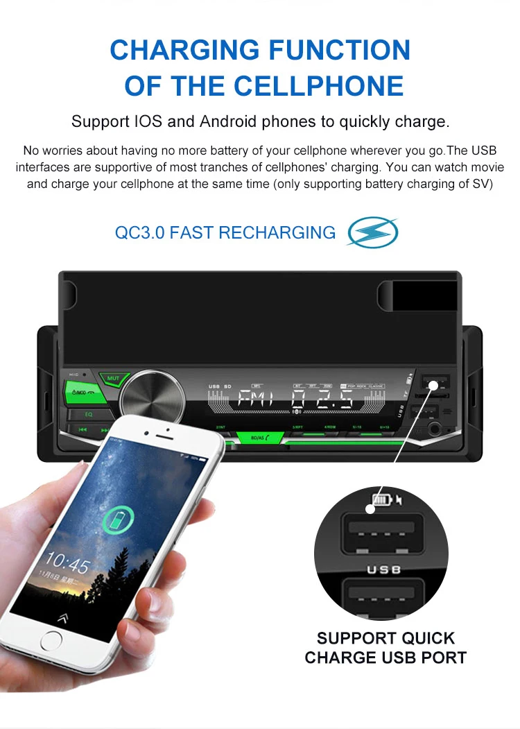 Auto Audio Double USB Car MP3 Player Stereo Radio 1DIN