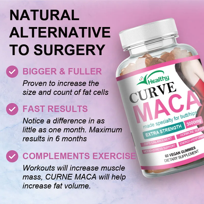Curves Maca Gummies Booty Hip Butt Gummy Big Breast Enlargement Extremes Maca Gummies For Pour ...