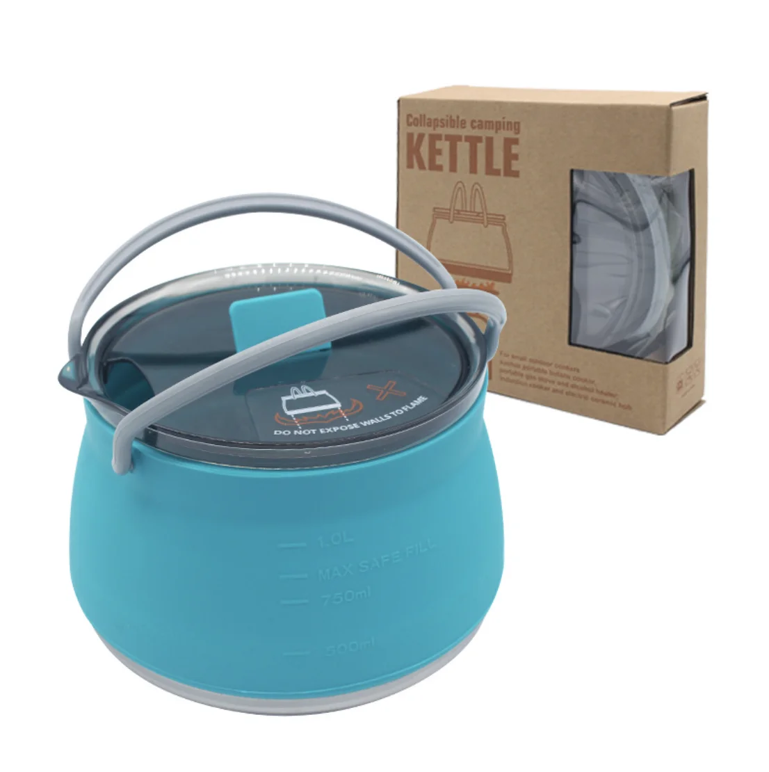 Portable Silicon Travel Kettle Water Boiler Warmer 1l Silicone ...