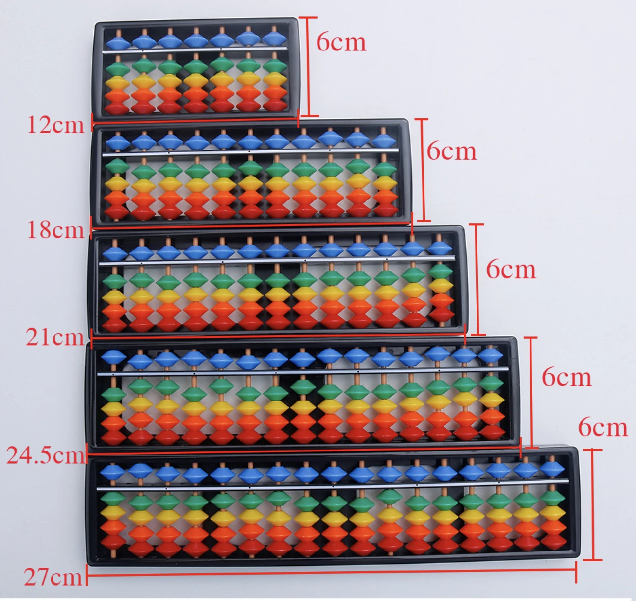 Huayi Student Teacher Wooden Chinese Educational 17 Rods Abacus Beads ...