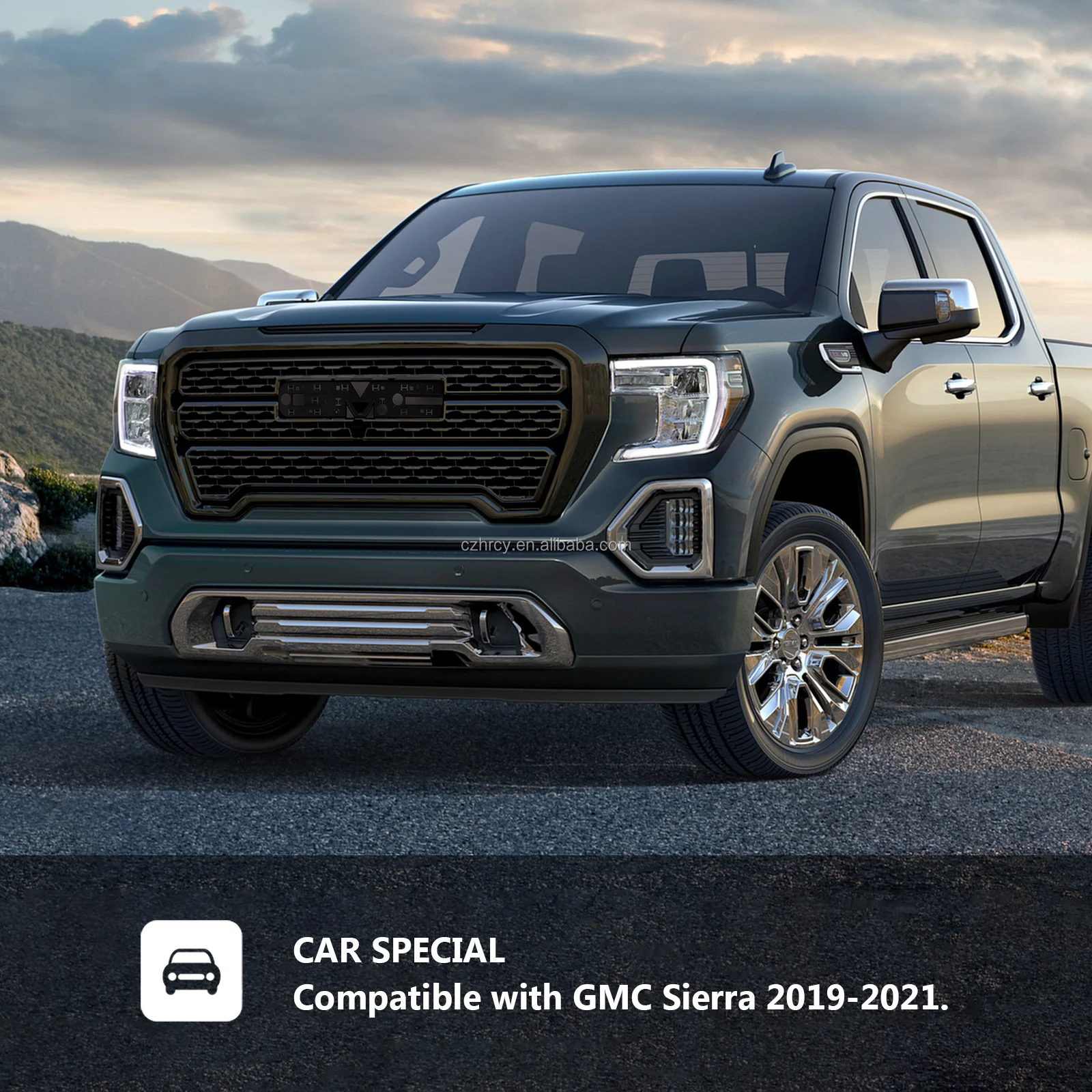 GMC Sierra Grille - High-Quality Black Replacement Part