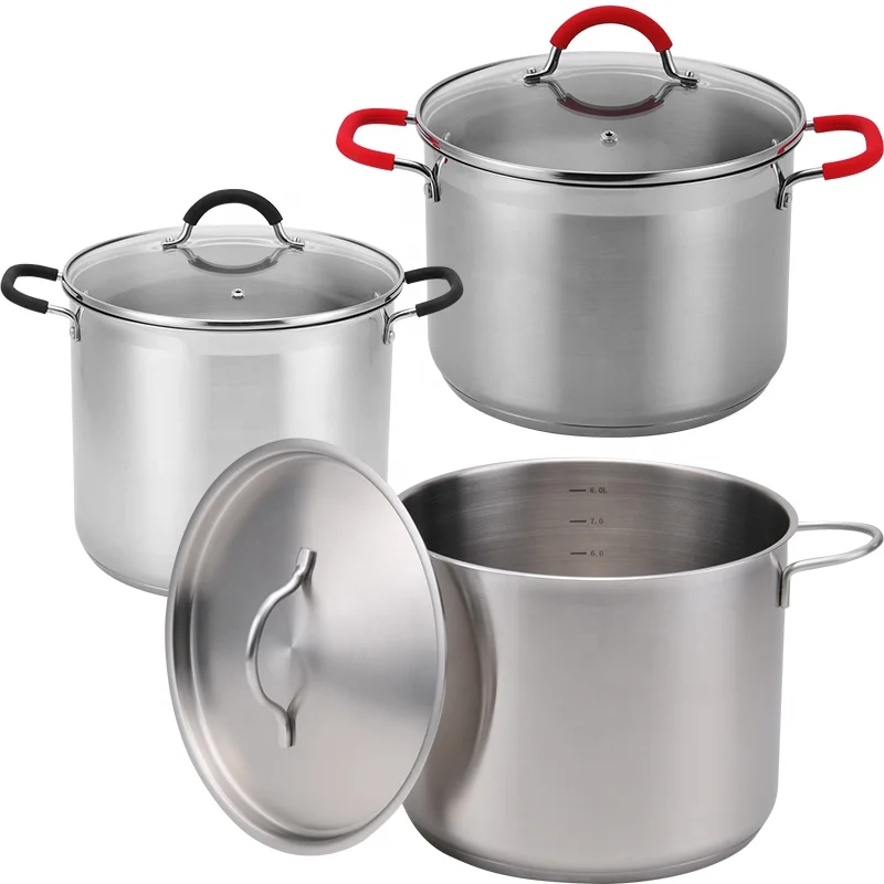 Stainless steel stock pot 26/28/30/32/36/40cm big stockpot commercial ...