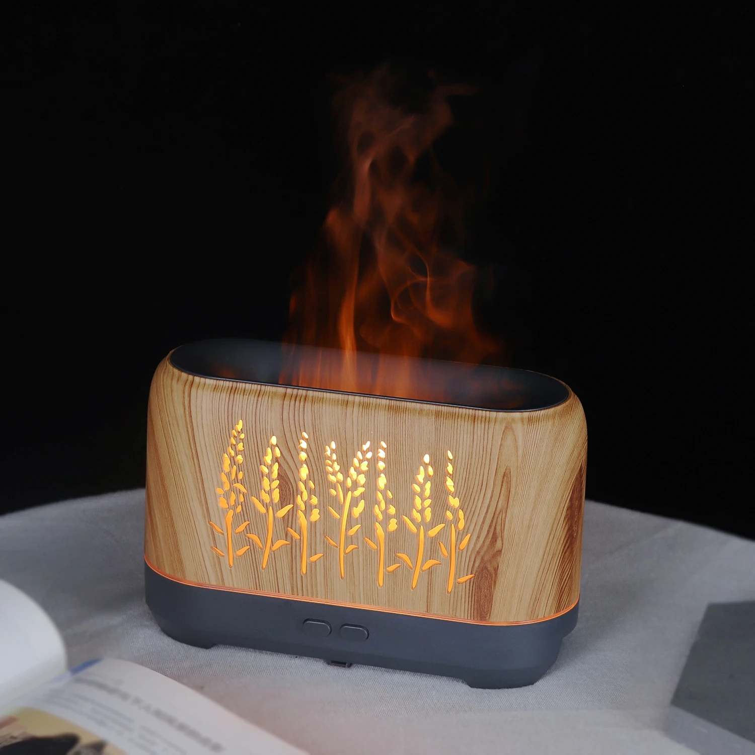 Clock Flame Fire Flame Essential Oils Diffuser Bt Speaker Wireless ...