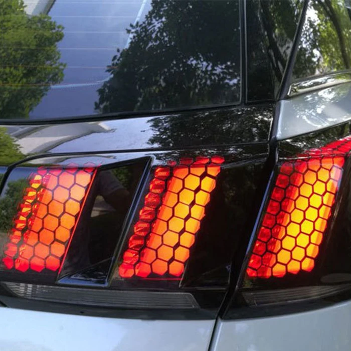Car Rear Tail Light Lamp Sticker - Honeycomb Taillight Cover