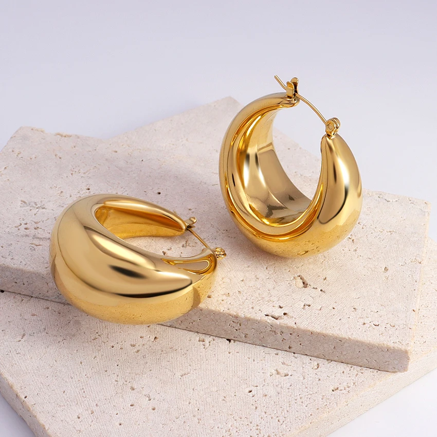 Gold hoop earrings design for female store