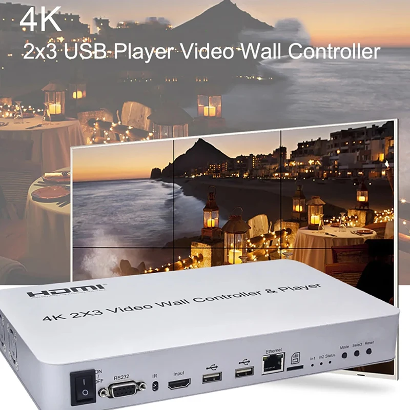 4K 2x3 HDMI Wall Controller with Player - UHD Video Wall